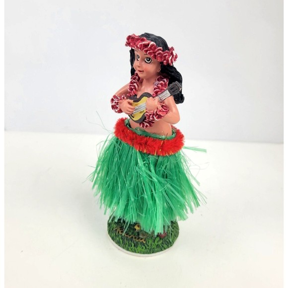 Accents | Hawaii Hula Girl Dashboard Doll W Ukelele Green Grass Skirt ...